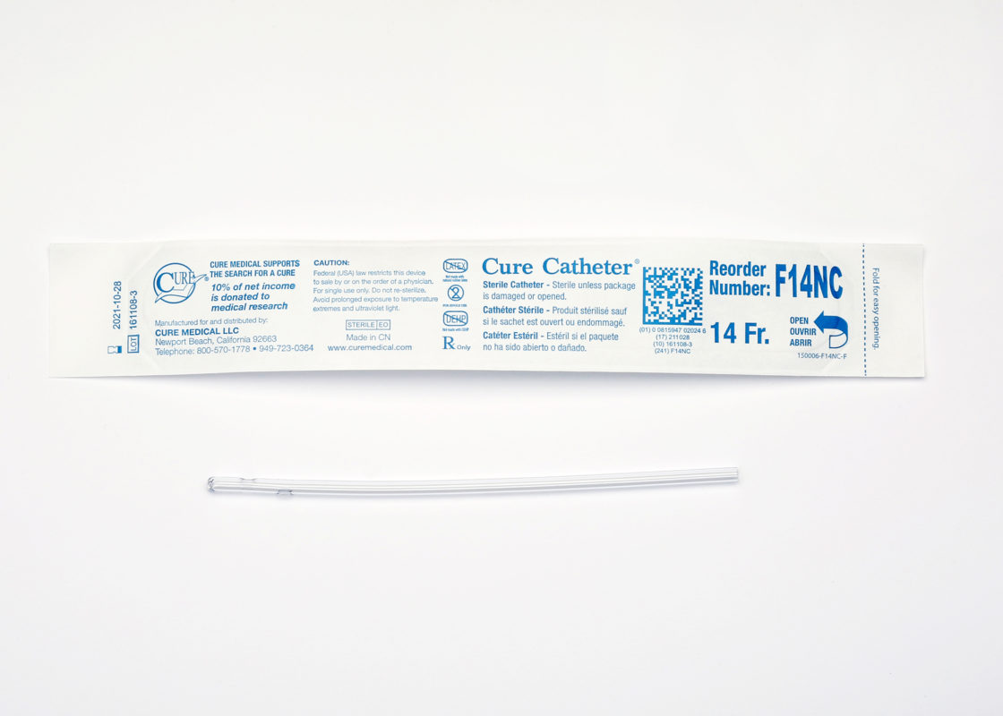 CATH PRE-LUBRICATED MALE 14 FR 16" STRAIGHT TIP